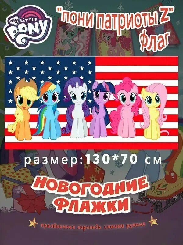 Флаг пони на фоне флага Сша y2k