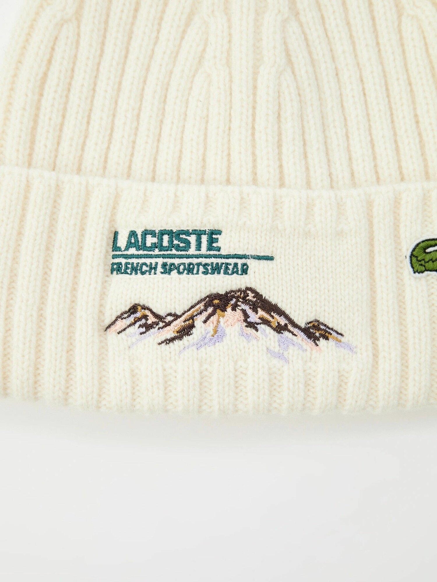 Шапка-бини LACOSTE Осень-зима 2026 для мужчин и женщин, размер TTU, молочный — фото 1