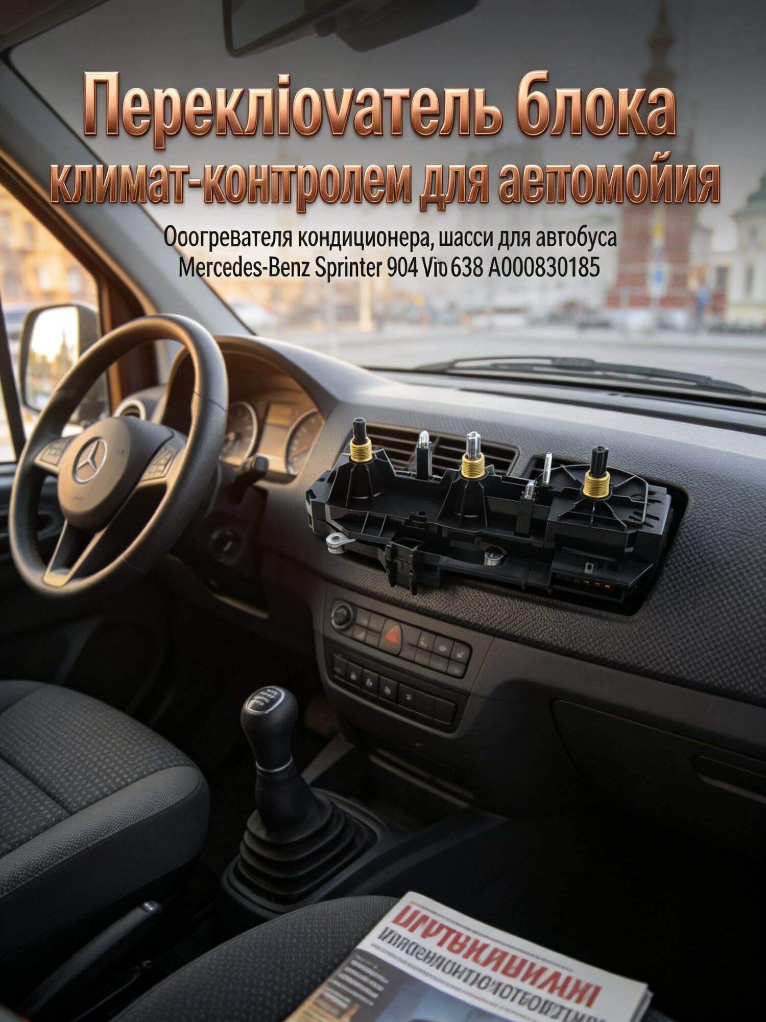 Панель управления климат-контролем, переключатель отопителя и кондиционера для Mercedes-Benz Sprinter 904 и Vito 638 A0008304185