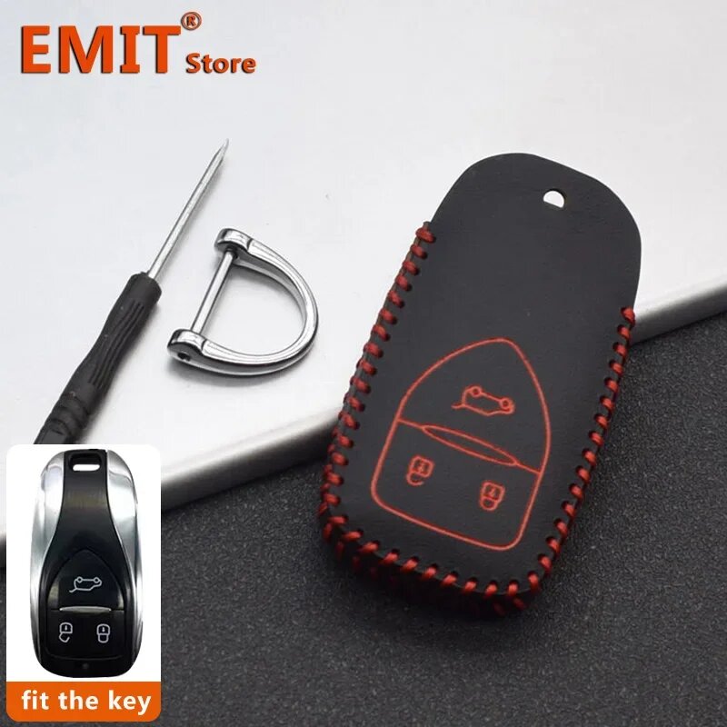 Кожаный чехол для ключей от машины Skyworth EV6 HTI Skywell ET5 Dayun Ht-i M1, чехол для Style 9 Red