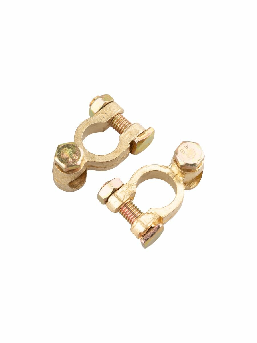 Клемма АКБ WB10 латунь (под зажим провода с клеммой болтом), 2шт