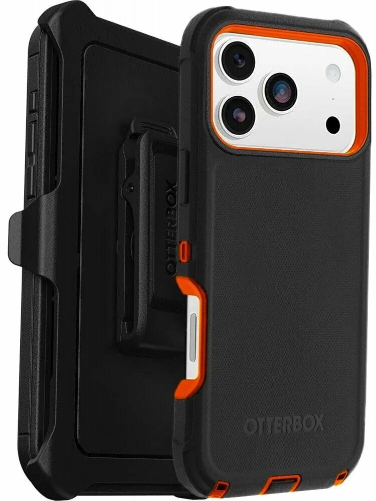Чехол для мобильного телефона OtterBox iPhone 17 Pro Max 6,9-дюймовой (Only) серии Defender, с защитой портов-задний зажим-кронштейн
