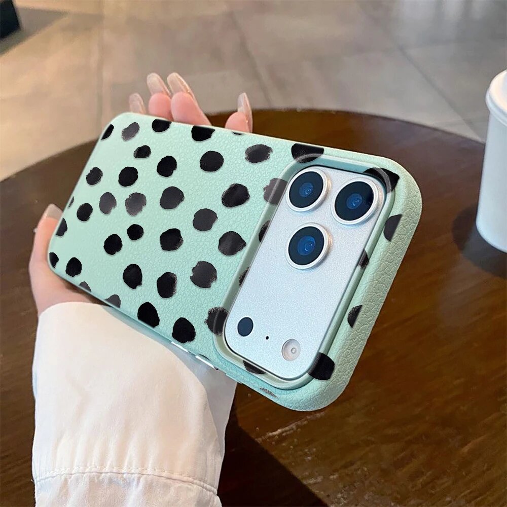 Черный чехол для телефона в горошек для iPhone 17 Pro, iPhone 13, 15, 11, 12, 14 Pro Max, 16e, 15 Plus, противоударный чехол Air Shockproof