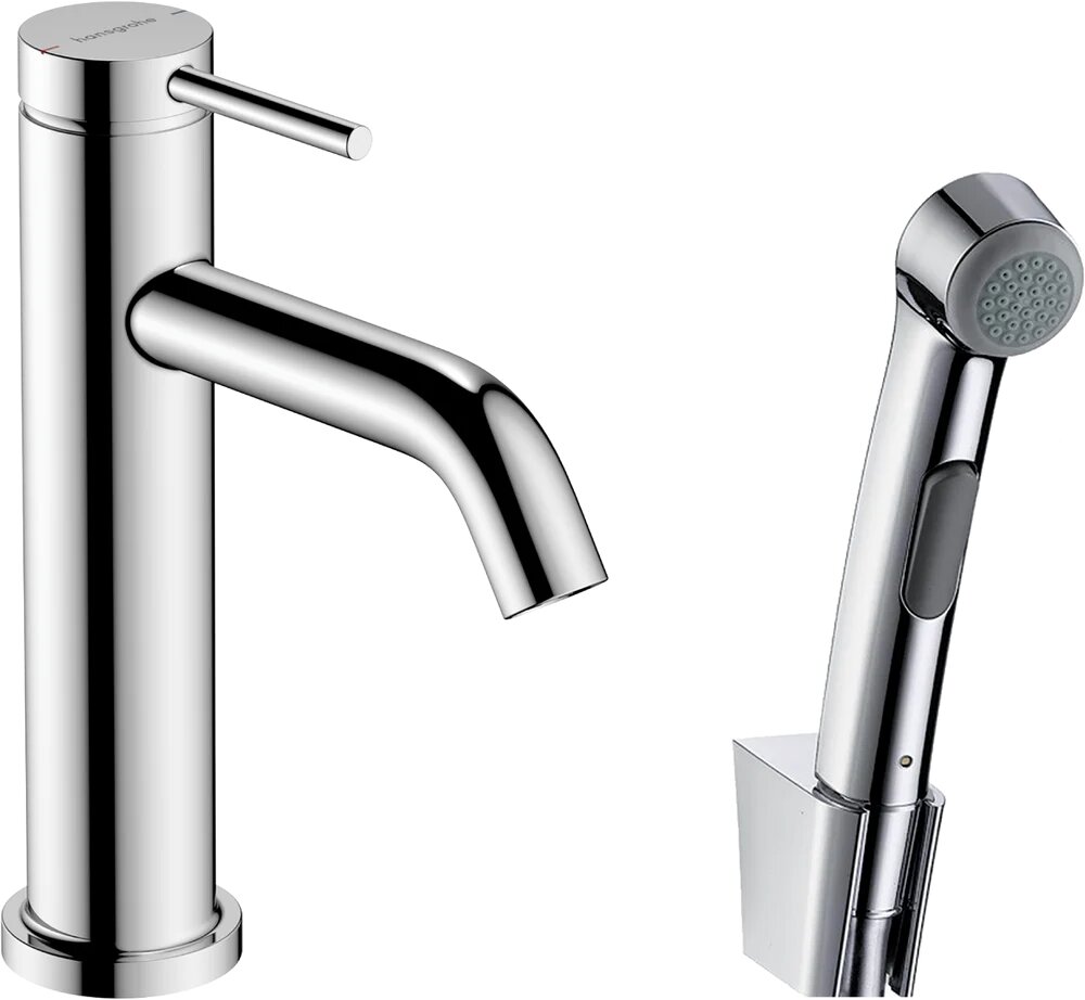 Комплект для раковины Hansgrohe Tecturis S 110 73211000 хром, глянцевый, кран для ванной в раковину, из латуни, рычажный, с керамическим картриджем, с функцией экономии расхода, с гигиеническим душем,