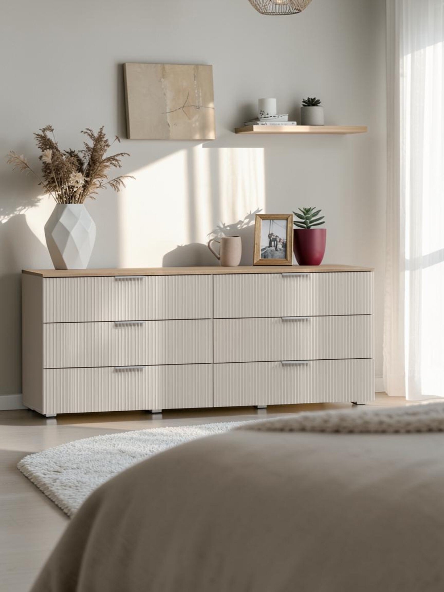 Комод Салерно 6 (МДФ) SF-022 Сантьяго Кашемир 5981 BS NEW 182x42x72 см, бежевый GOODFORM