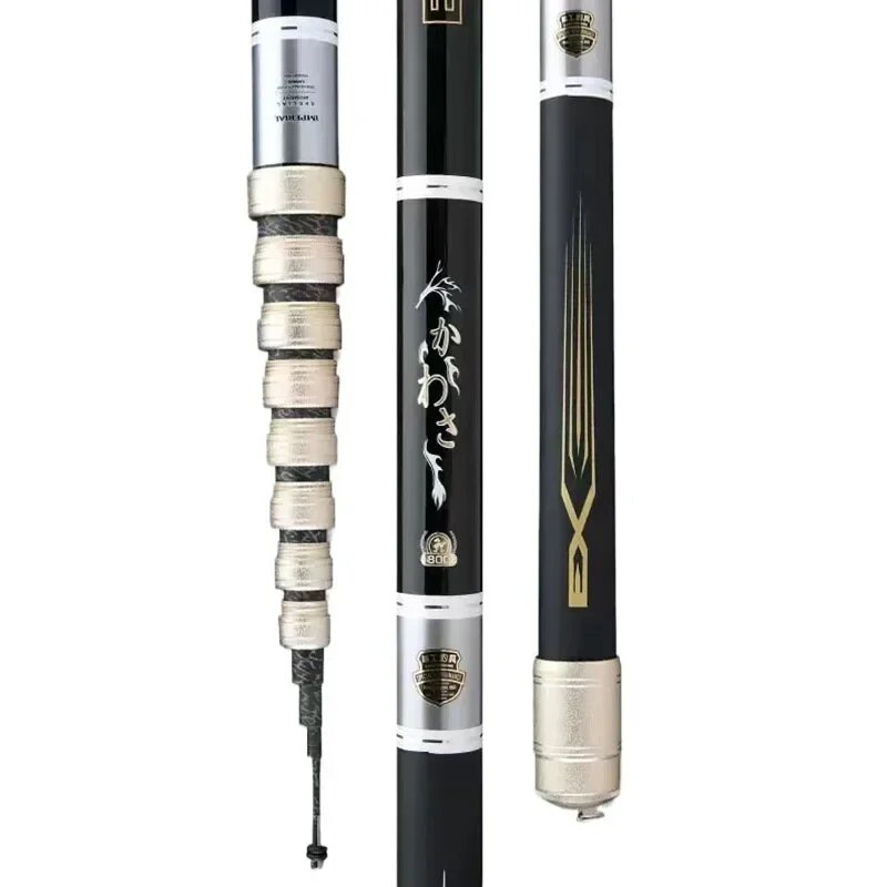 Комплект удилища и катушки для рыбалки High Carbon Variable 3.6-10M Multi Positioning Hollow Ultralight Superhard Stream Hand Pole Set — только удилище