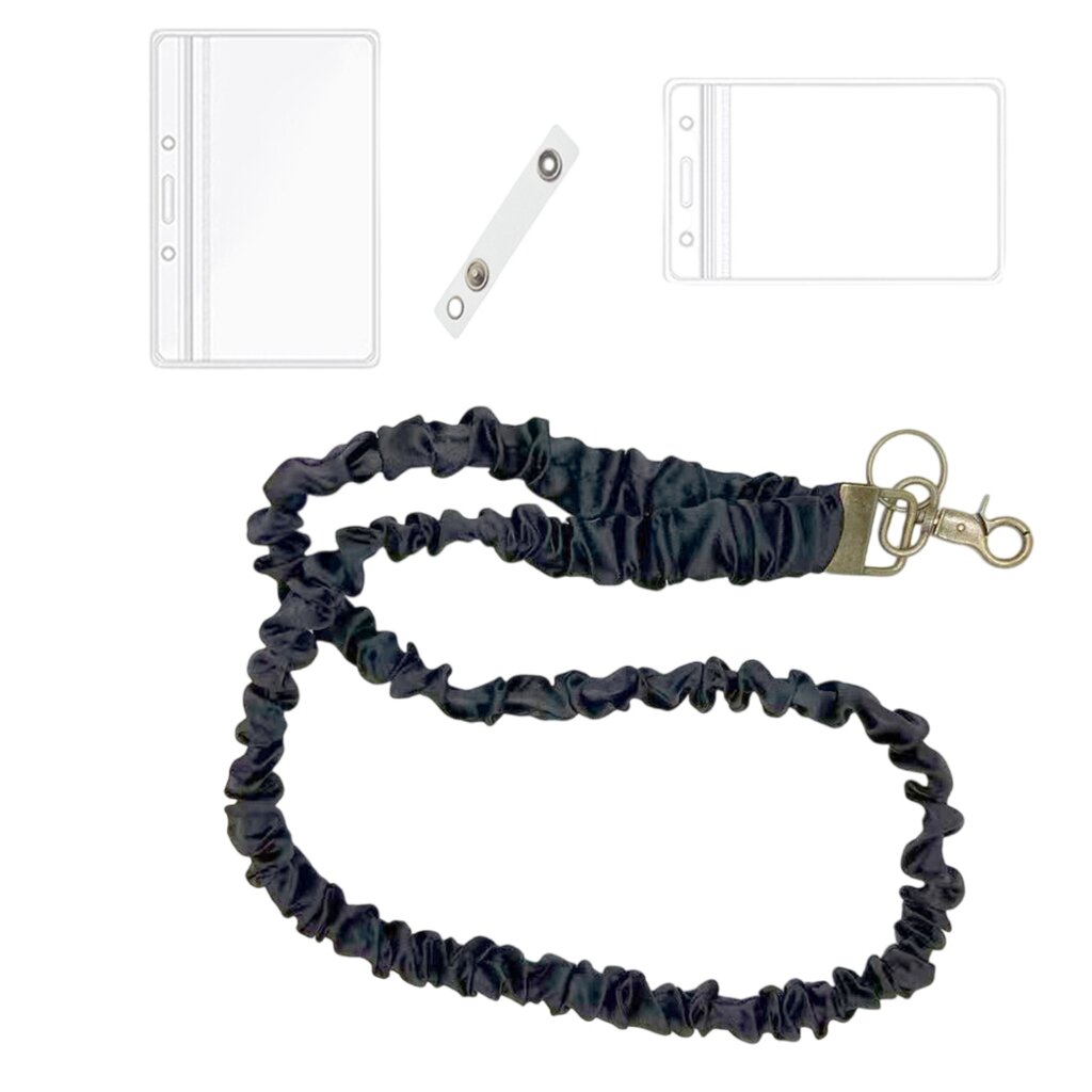Teacher Lanyards Stretchy Scrunchie Lanyard with Badges Card Sleeves Holders