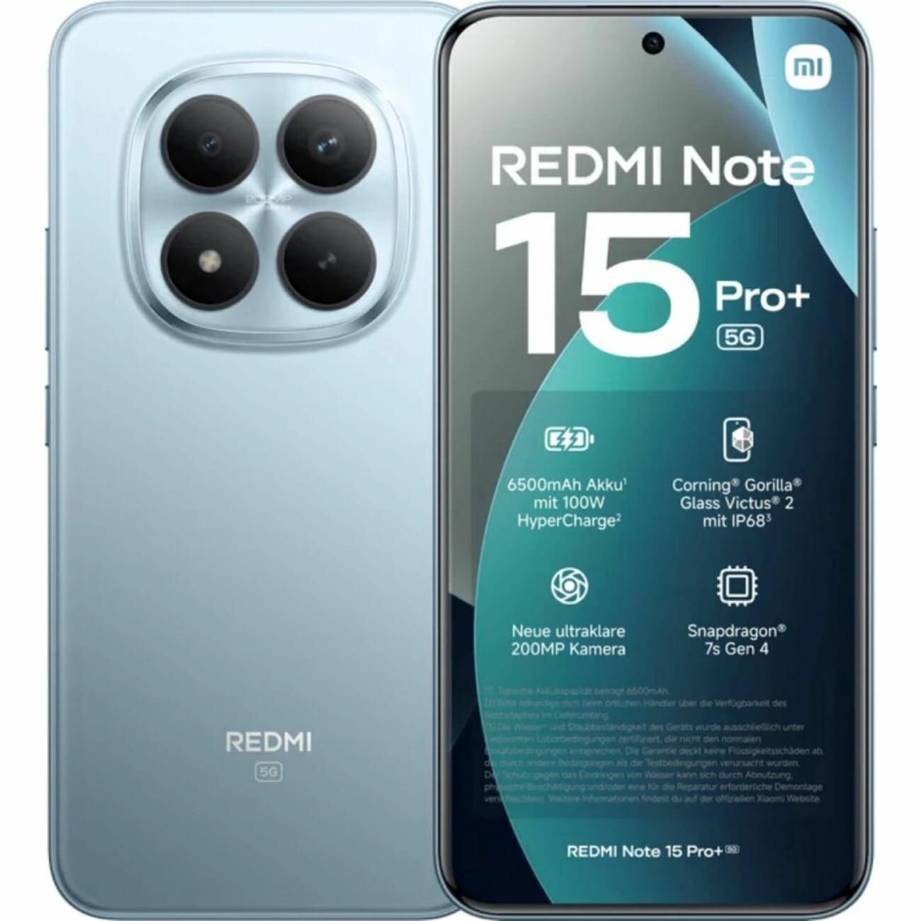 Смартфон Xiaomi Redmi Note 15 Pro Plus 5G 12/512GB, Glacier синий