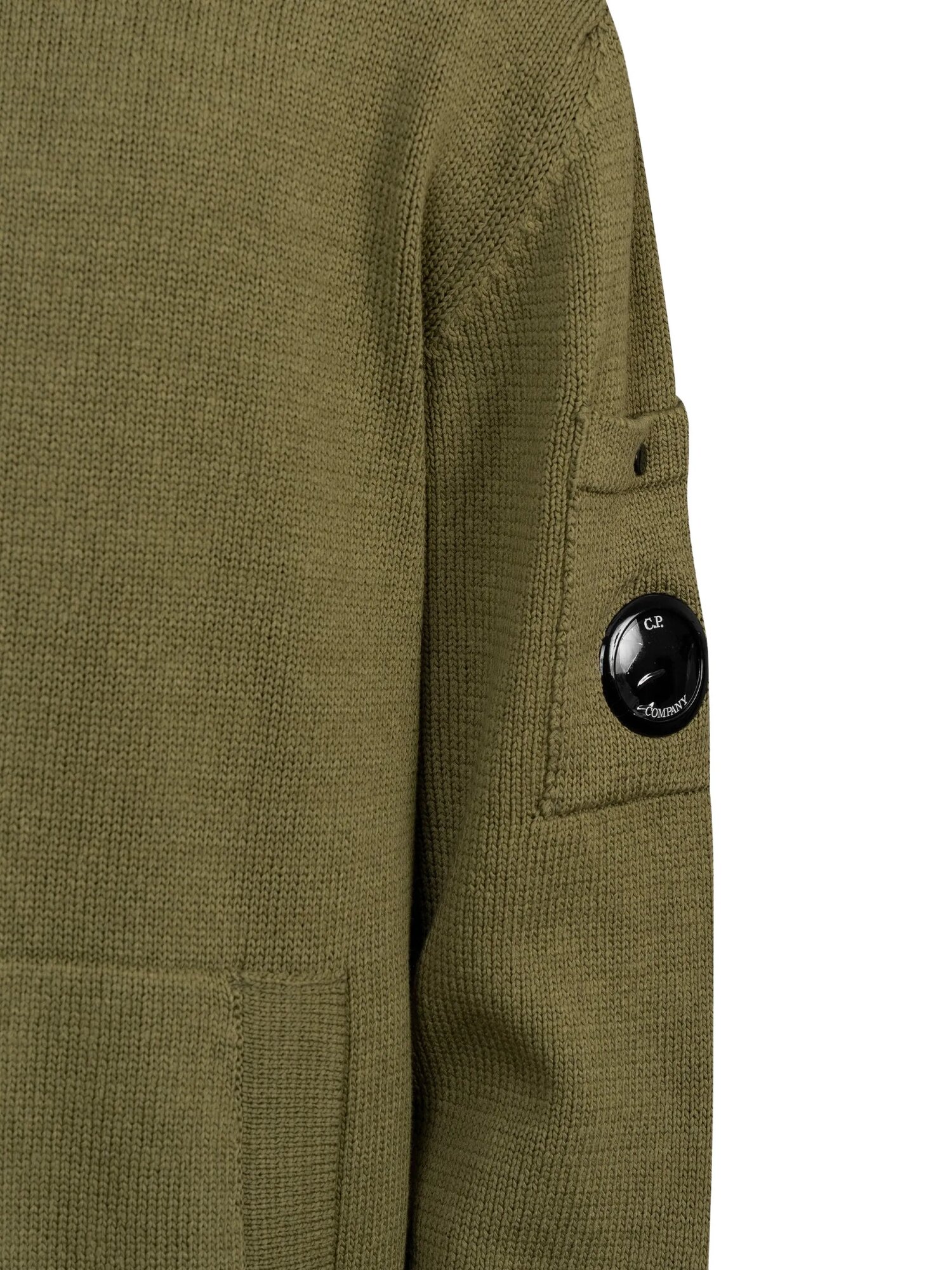 Кардиган C.P. COMPANY Zip-up cardigan, размер XL, green — фото 1