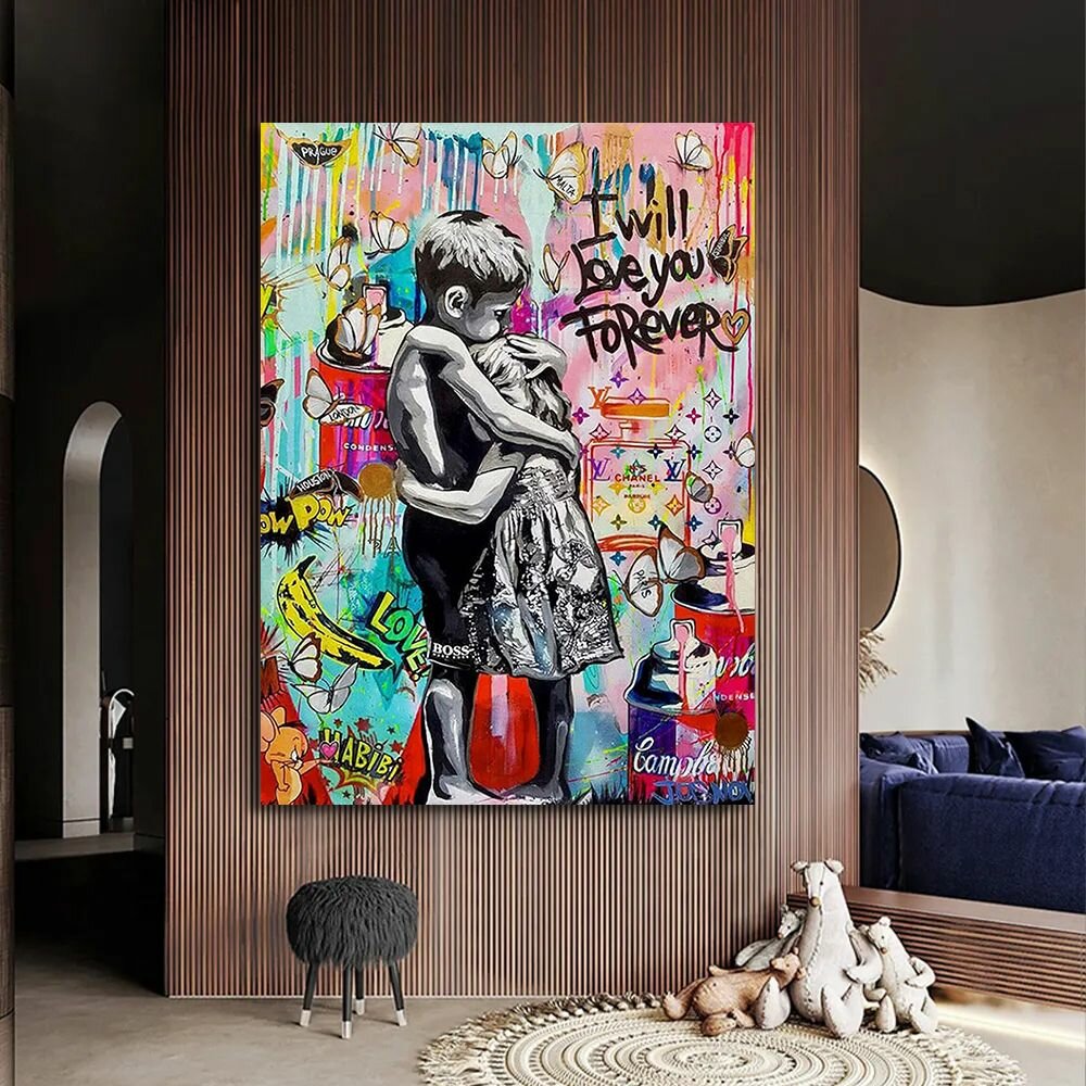 Картина ВсеКартины. тут, Banksy, холст, на подрамнике, 60x80 см