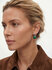 Серьги LU Jewel, малахит, размер 8 мм, зеленый, серебряный