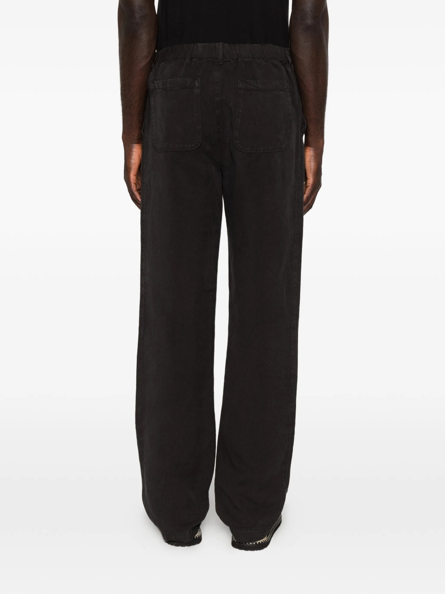 Брюки 120% LINO Straight-leg trousers, размер 50, black/black — фото 1