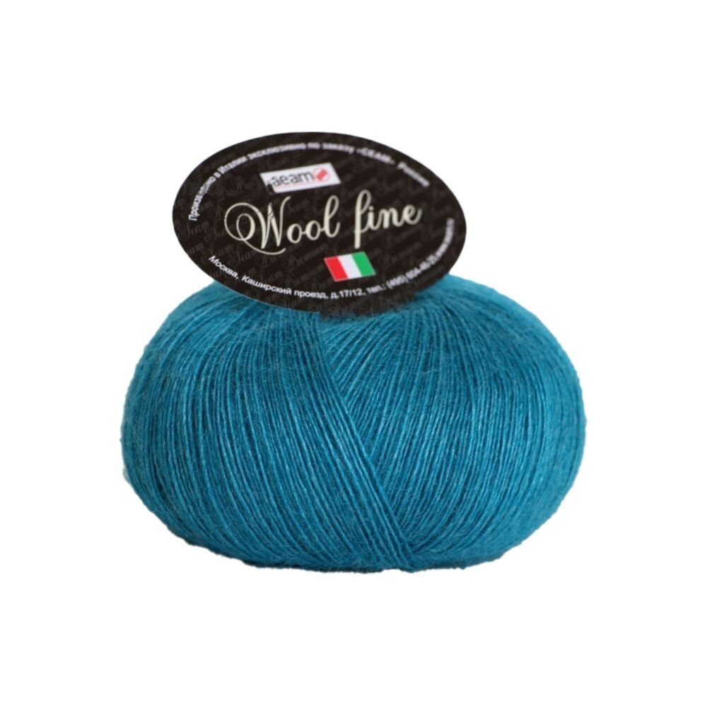 Пряжа для вязания Seam Wool fine 16 бирюза 50 гр/310 м 50% шерсть, 30% вискоза, 20% акрил