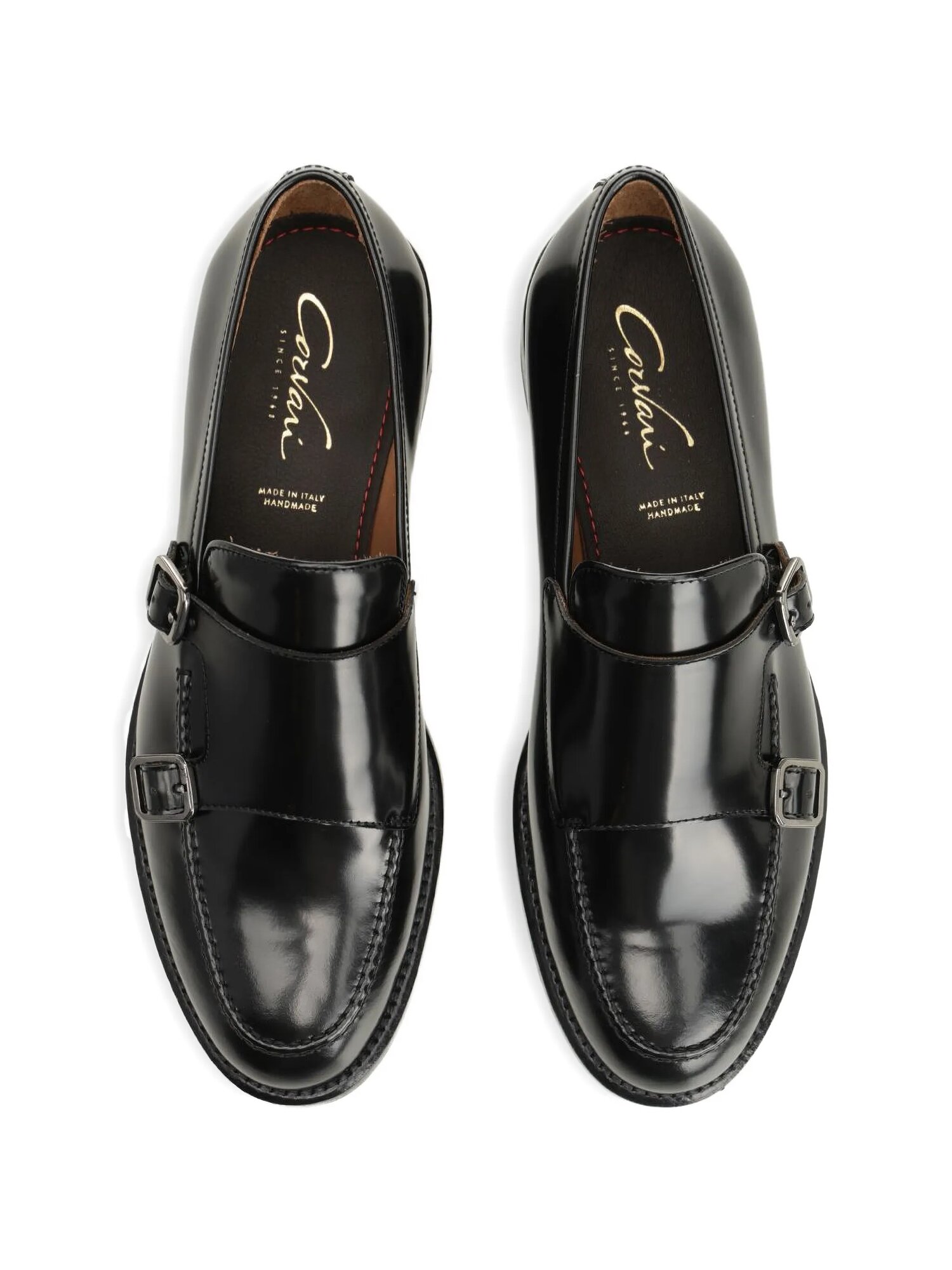 Туфли Corvari Double-strap leather monk shoes, размер 41, black/black — фото 1
