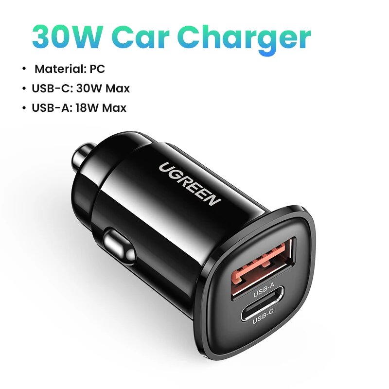 Автомобильное зарядное UGREEN 30W USB Type-C Mini