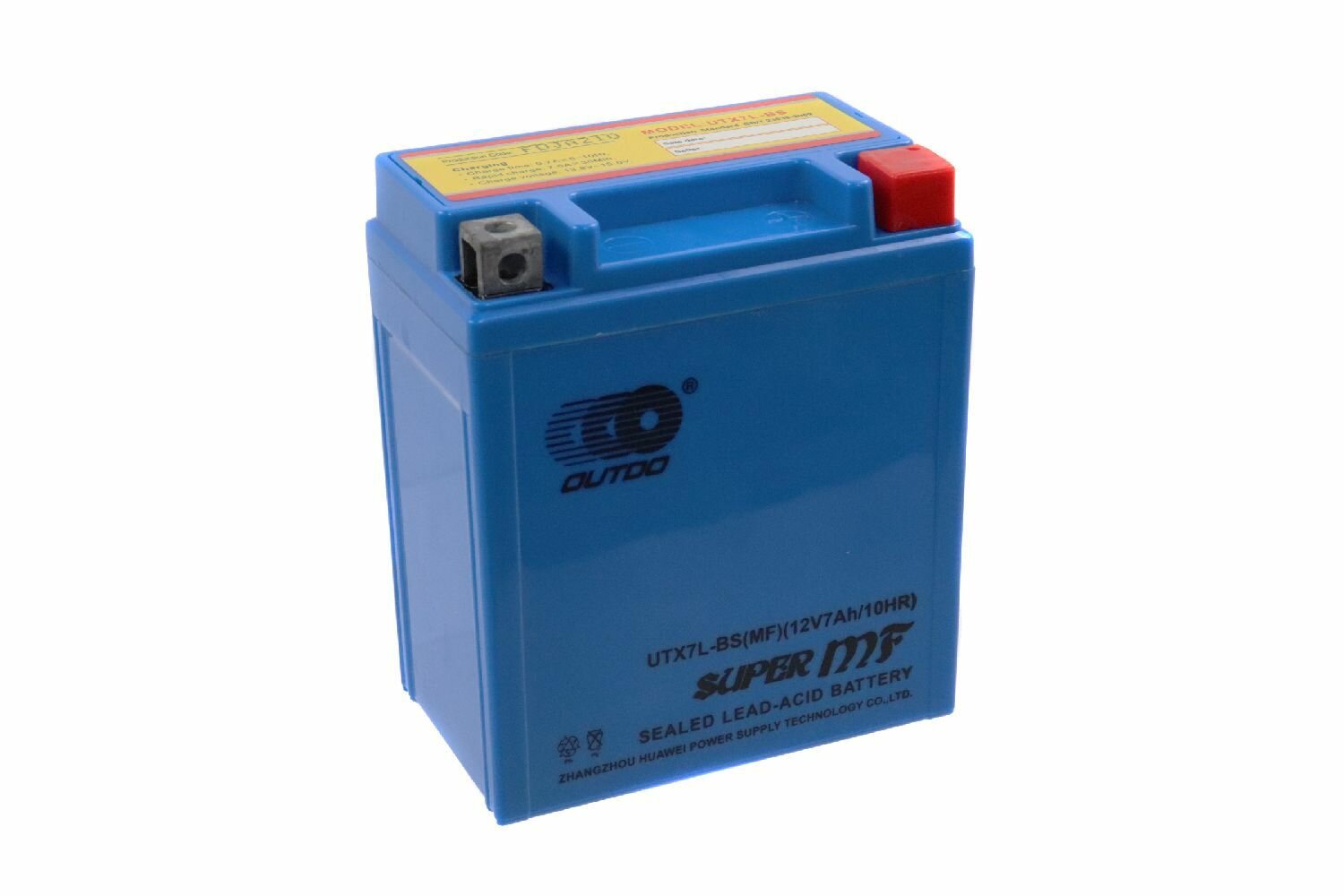 Аккумулятор 12В 7Ач OUTDO UTX7L-BS(MF) (кислотный, герметичный) (обр. полярн) (113*70*132мм)