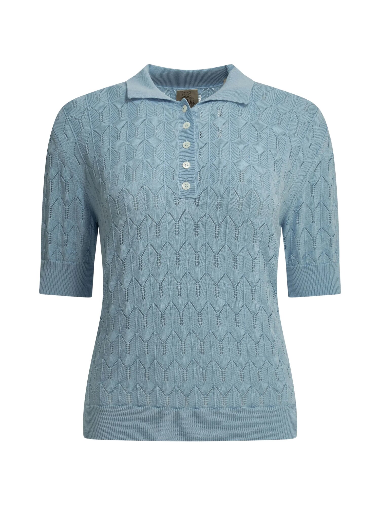 Топ California pointelle-knit polo top