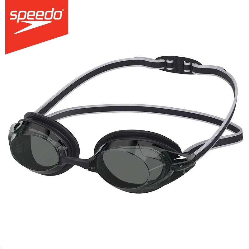 Купальные очки Speedo V3 черные, дымчатые, серые без покрытия, прозрачный объектив
