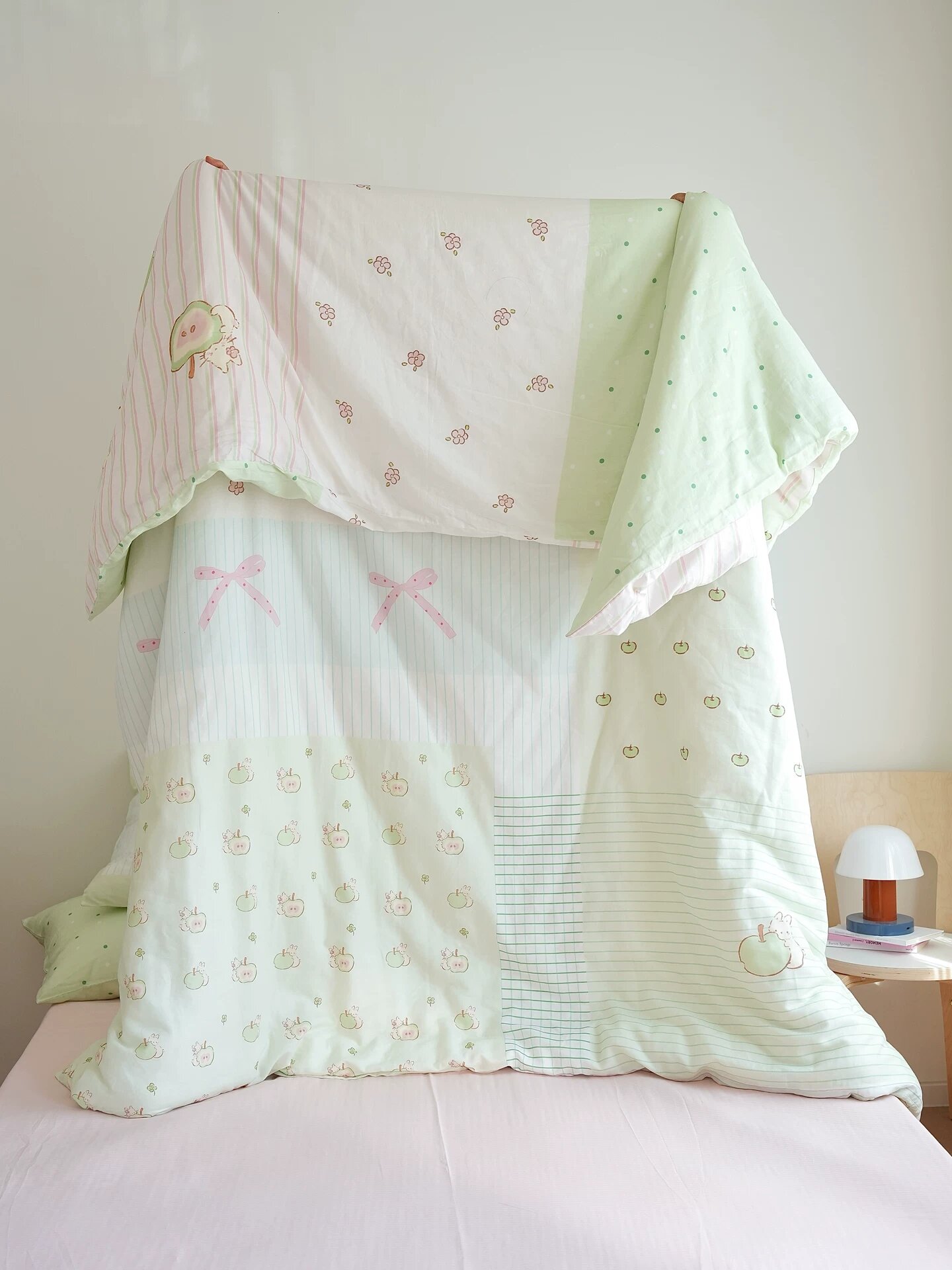 Комплект постельного белья June Rain White Original Class A: однотонный, из чистого хлопка, двухслойный, с принтом