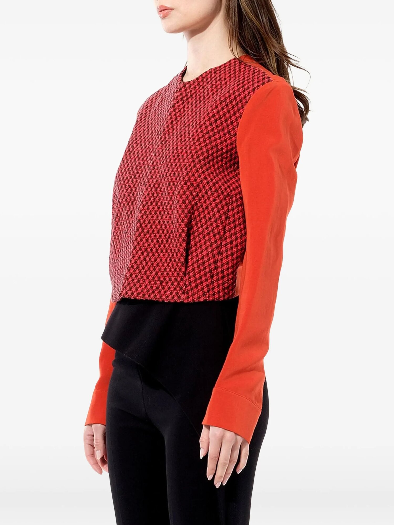 Куртка BALENCIAGA Tweed panelled jacket, размер 36, orange — фото 1