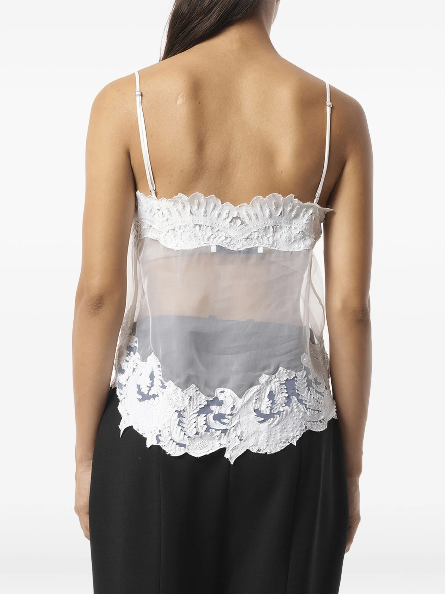 Топ GIVENCHY Lace-trimmed top, размер 38, white — фото 1