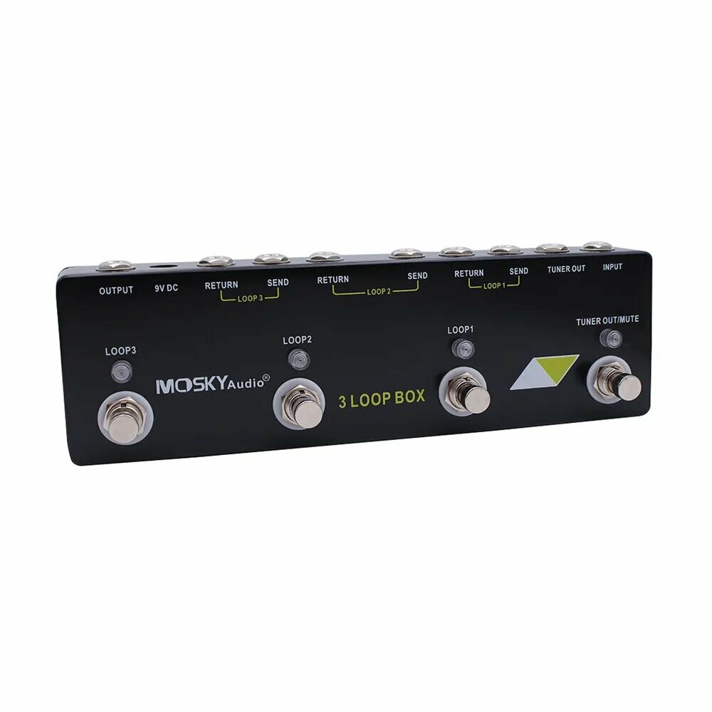 MOSKYAUDIO 3 Loop Box Гитарная педаль эффектов с выбором каналов True Bypass Переключатель эффектов Алюминий 6,35 мм Вход Выход