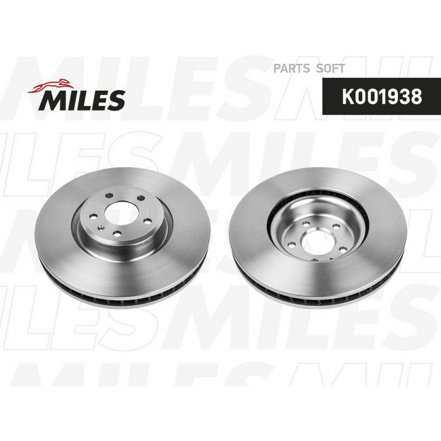 MILES K001938 Диск тормозной AUDI Q5 16-/Q7 15-/VW TOUAREG 18- передний вент. D 349мм. ()