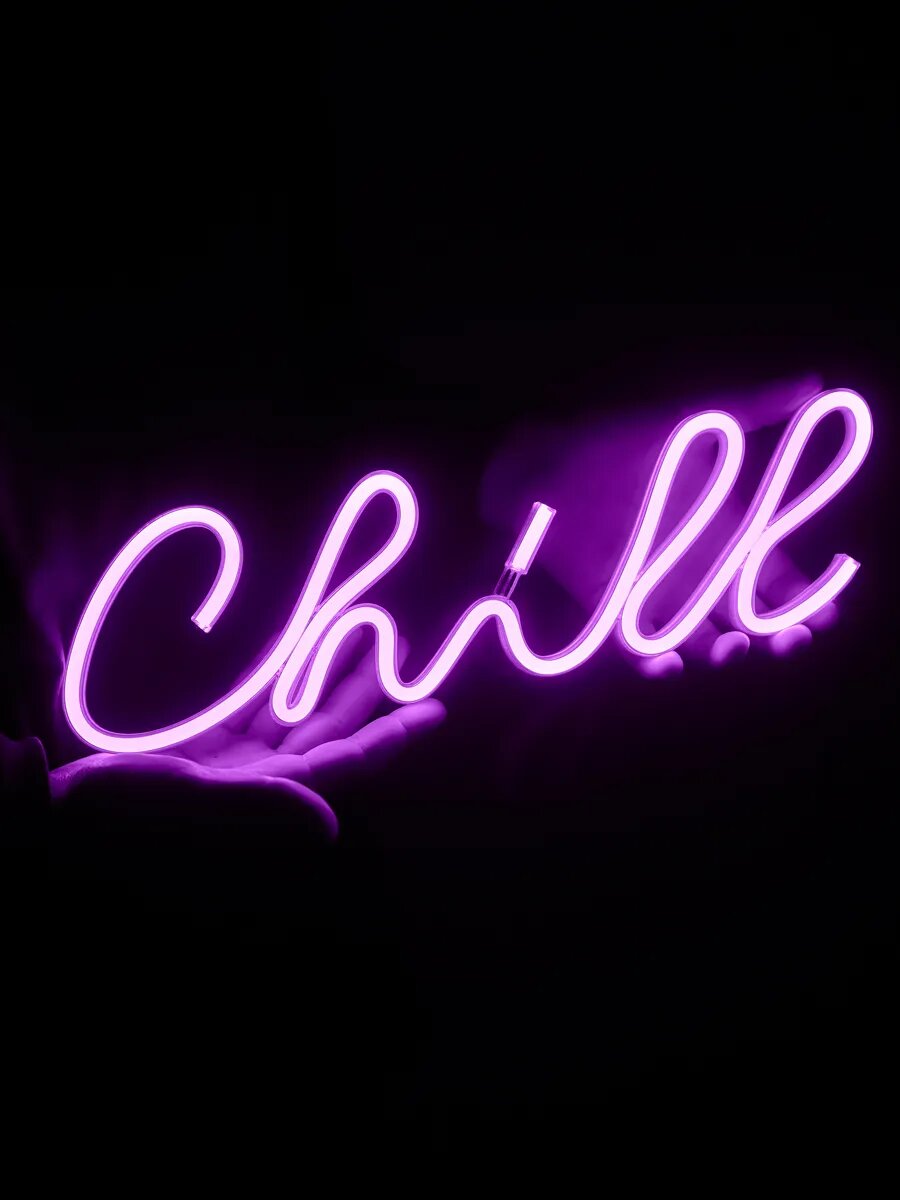 Светильник "Chill", неоновый, LED, крепление на двустороннюю клейкую ленту, пульт ДУ, фиолетовый