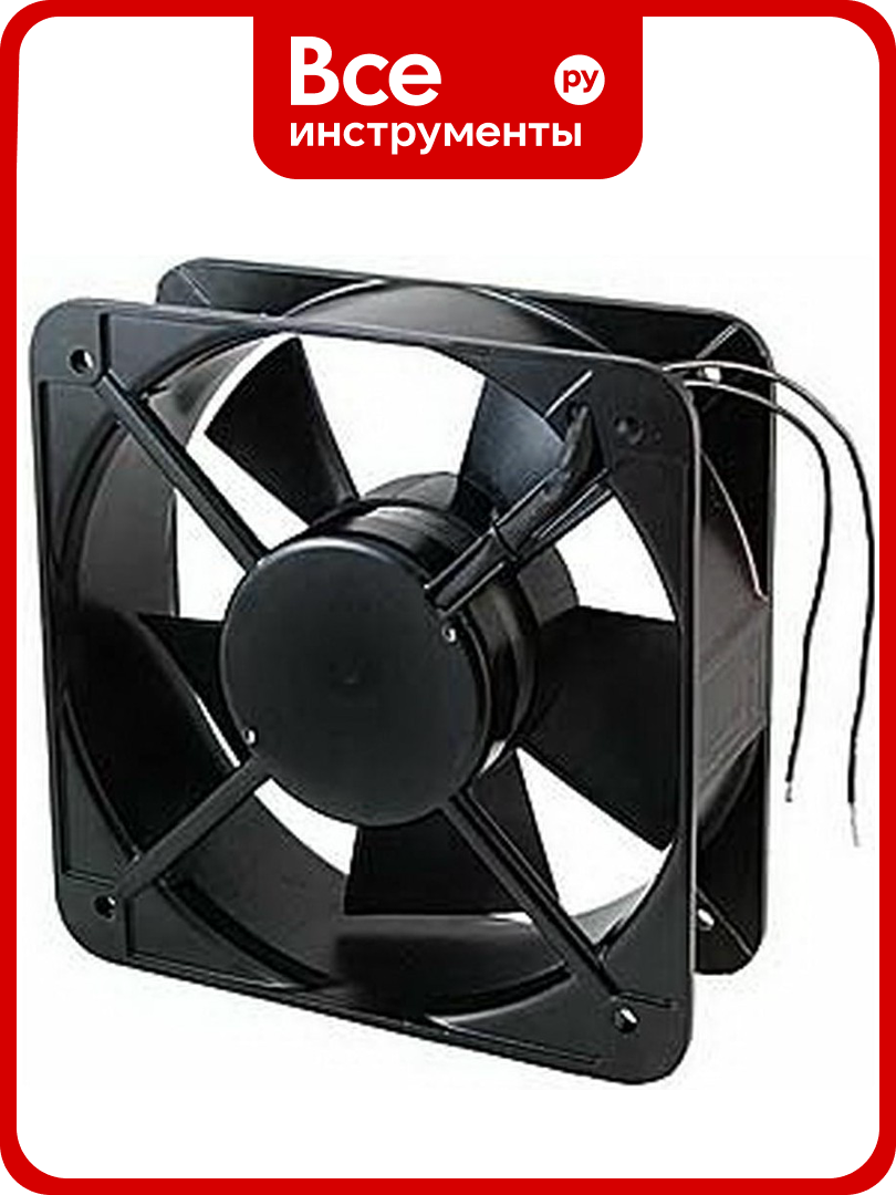 Вентилятор TIDAR RQA 20060A2HBL Square 220VAC 83039, для отвода, пластиковый корпус, черный цвет, низкий уровень шума