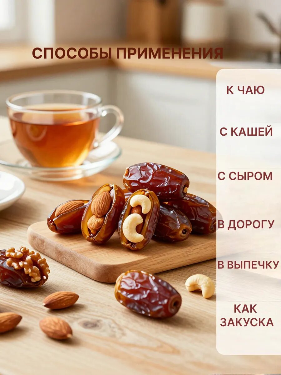 Финики с кешью орех сушеный натуральный сухофрукты — фото 1