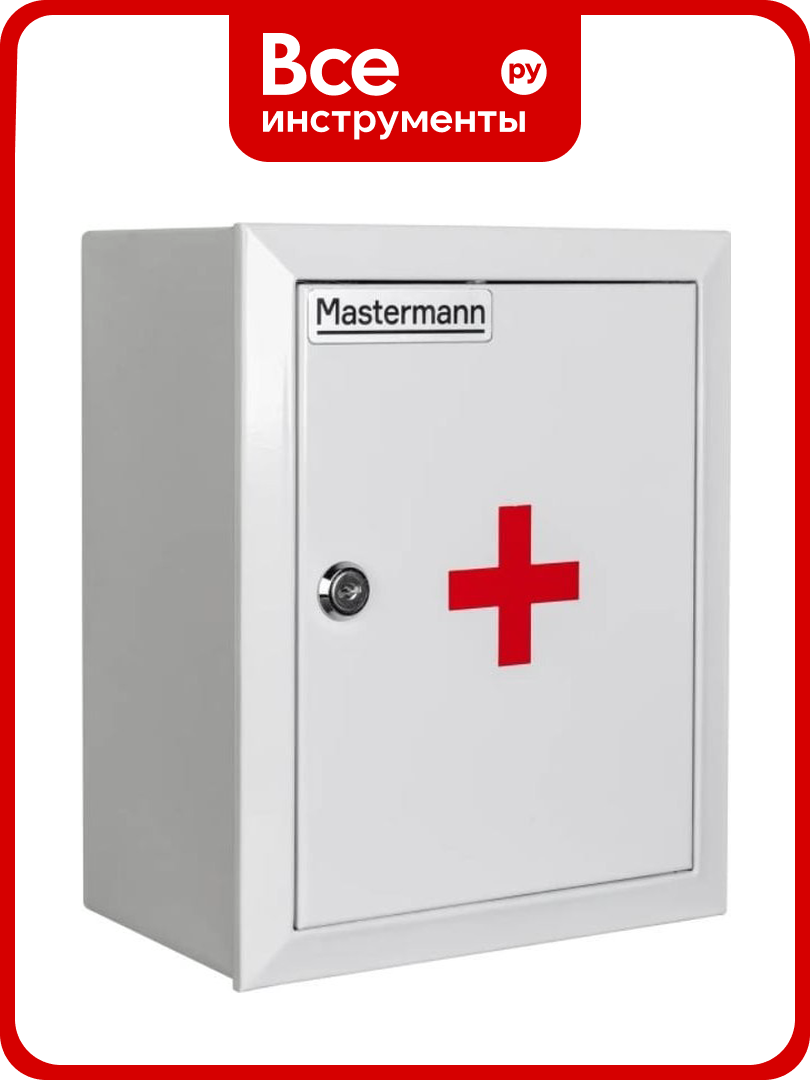 Аптечный навесной шкаф MASTERMANN -1х140 мм IP 31 220x270, для использования в бытовых и производственных помещениях