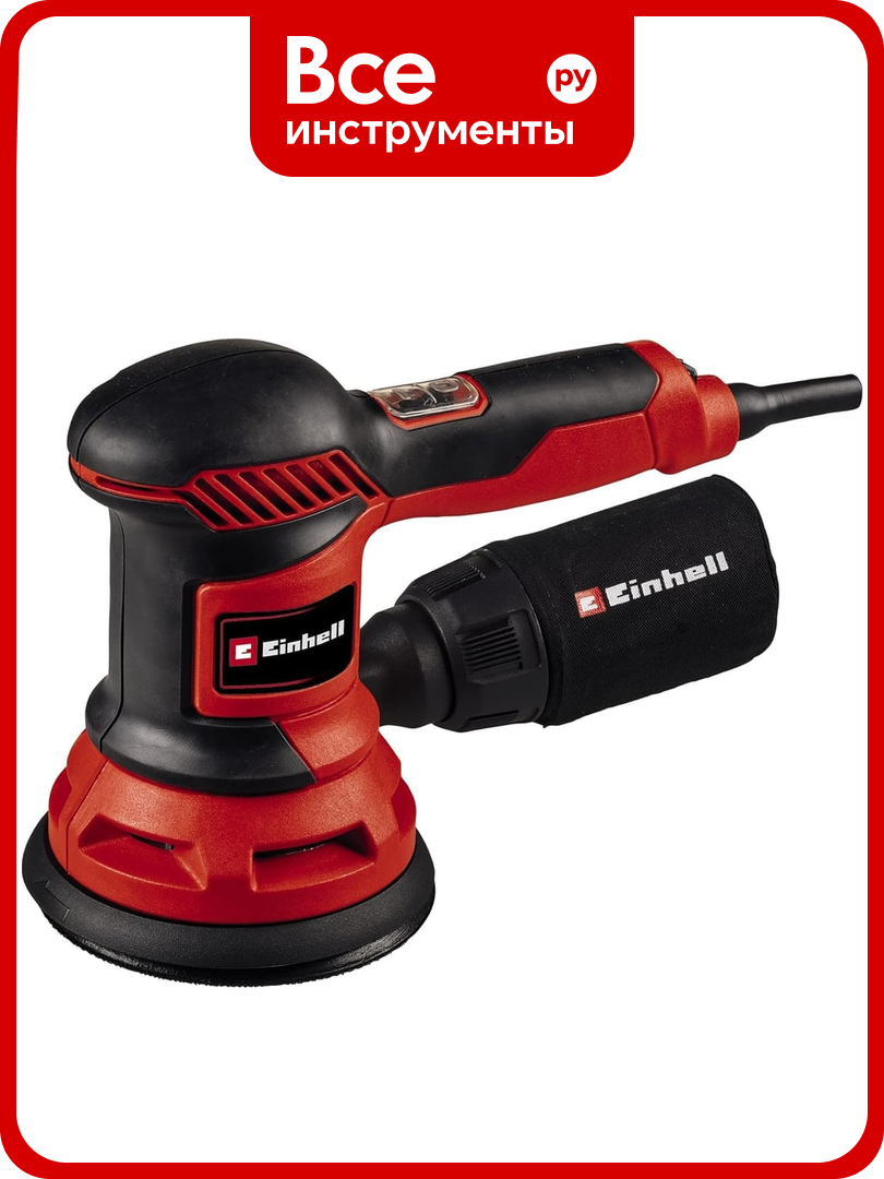 Шлифмашина эксцентриковая Einhell TC-RS 425 E, 425вт, 125мм, 12-26тыс/мин, 2.5мм 4462005, дерева,