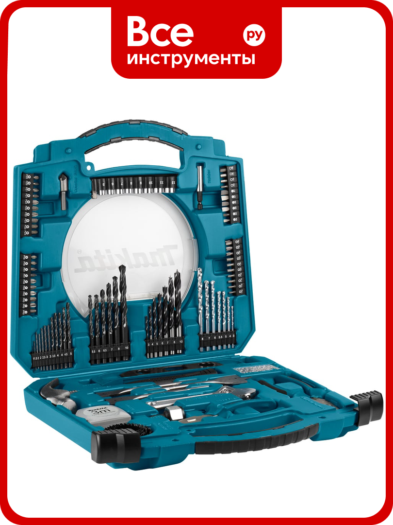 Набор насадок Makita "Circle series" 103 шт, профессиональный комплект с молотком, разводным ключом и пассатижами