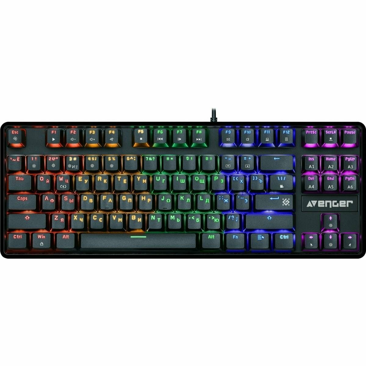 Клавиатура проводная механическая Defender MECHANICAL AVENGER GK-412 игровая черная механическая USB
