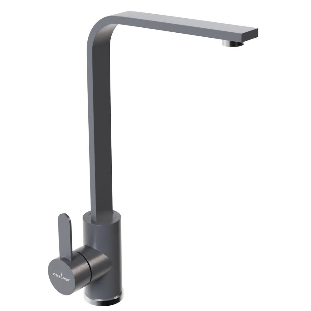 Смеситель для кухни 35к MIXLINE ML-GS14 (342) графит, высокий излив