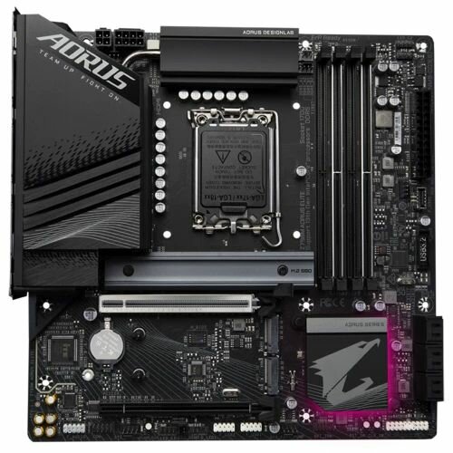 Материнская плата GIGABYTE Z790M AORUS ELITE - LGA 1700, Intel Z790, 4xDDR5-4800 МГц, 1xPCI-Ex16, 3xM.2, Micro-ATX