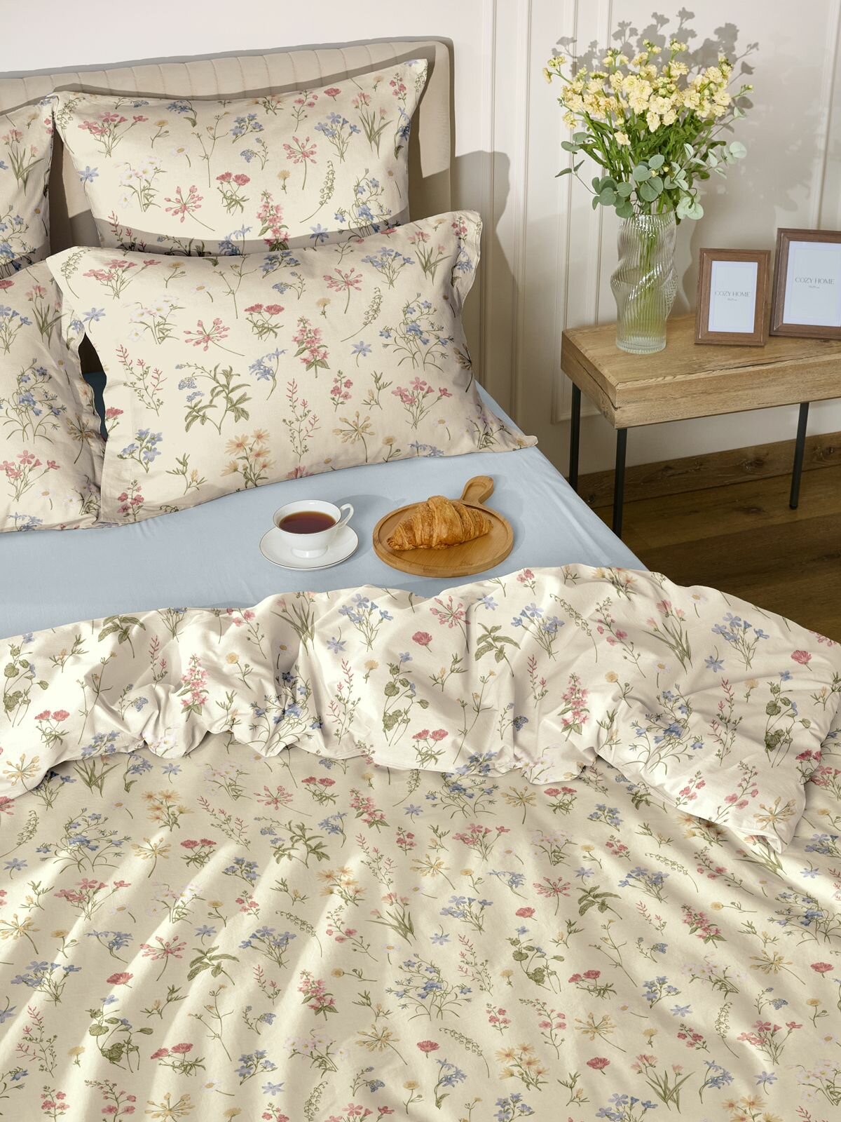 Cozy Home, Постельное белье 2 спальное Сатин, 2 нав. 50х70, Бриджит