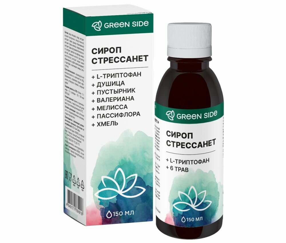 GREEN SIDE стрессанет С l-триптофаном сироп 150МЛ