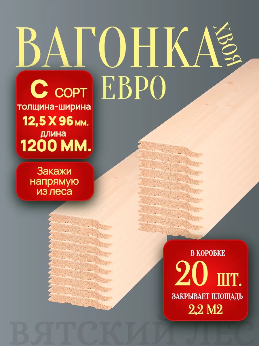 Вагонка евро деревянная хвоя сорт С