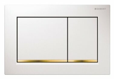 Смывная клавиша Geberit Sigma 30 115.883. KK.1 белый / золото