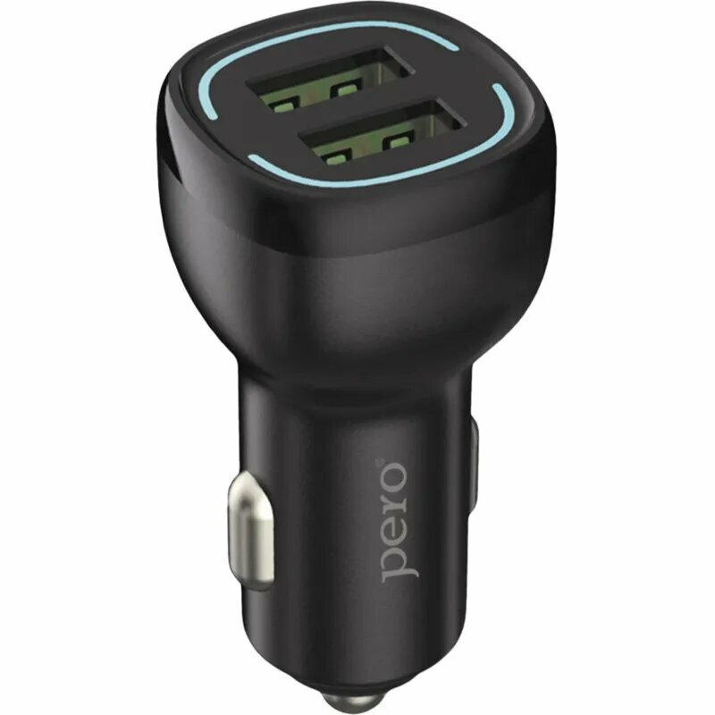 Зарядное устройство автомобильное PERO AC04 2USB 2.4A AUTOMAX, черное, 2073385