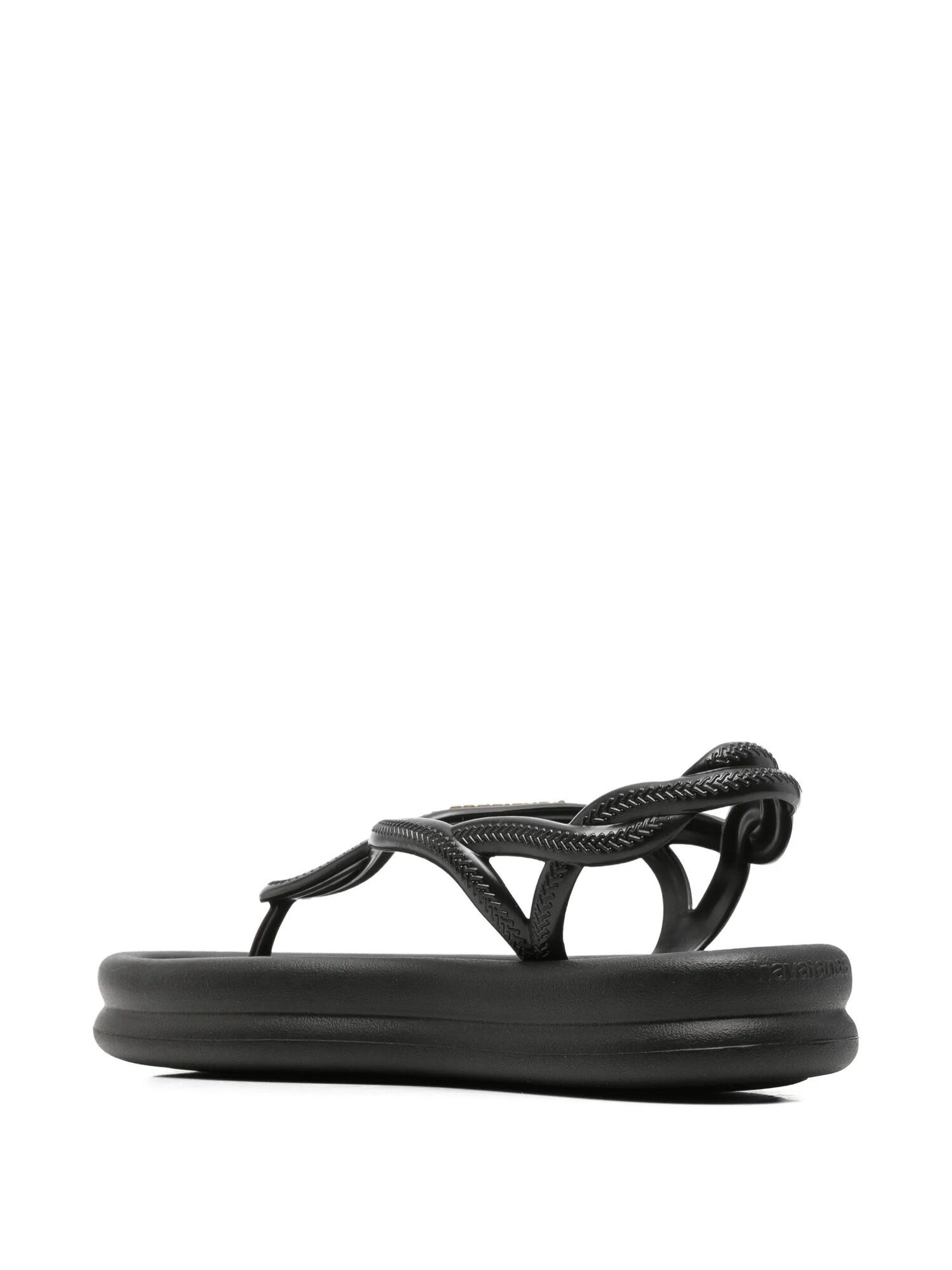 Шлёпанцы havaianas Luna Puffed braided-strap flip flops, размер 41-42 EU, black/black — фото 1