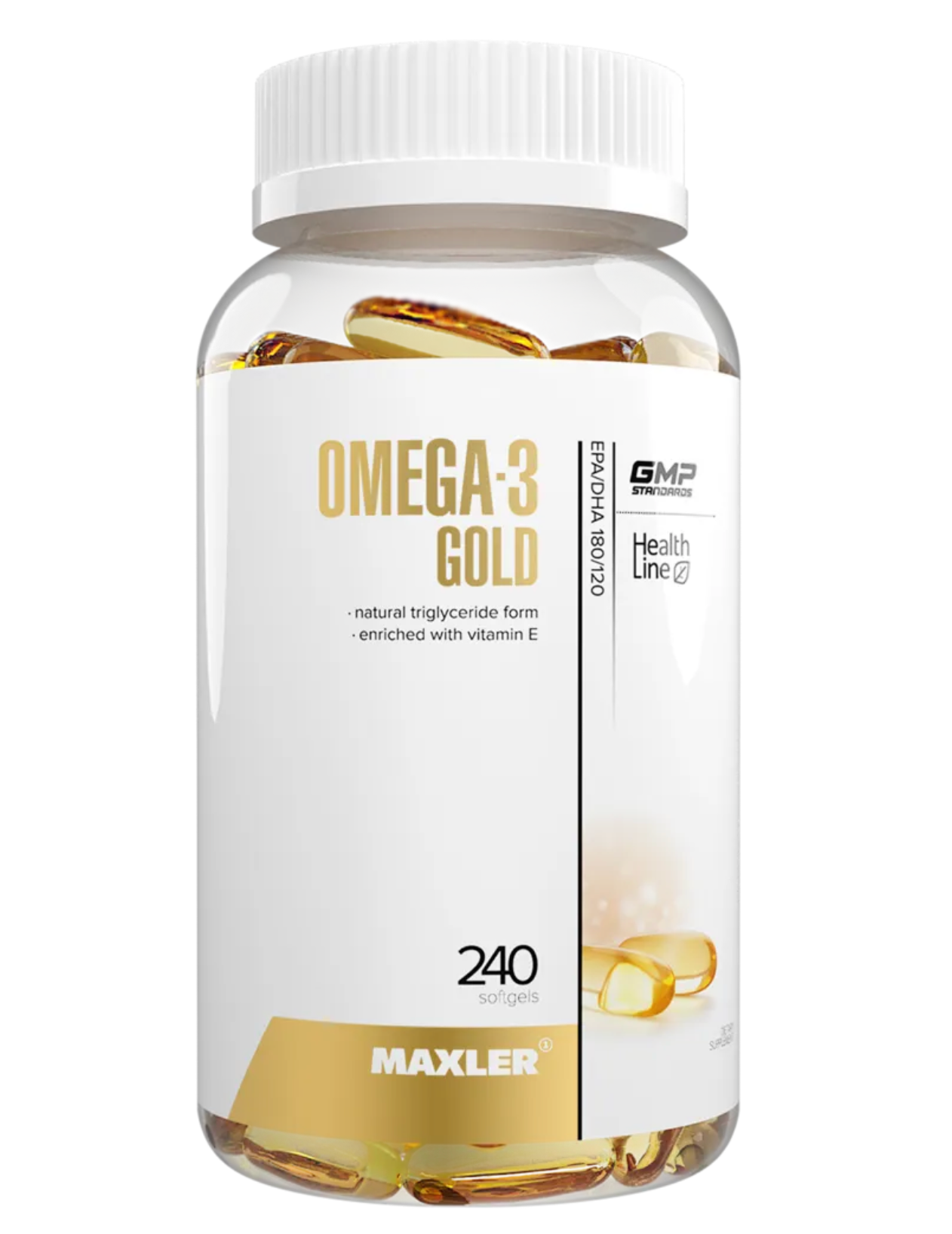 Omega-3 Maxler Gold TG, 240 капсул, профилактика сердечно-сосудистых заболеваний