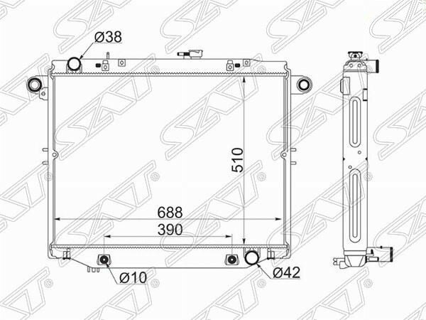 Радиатор SAT TY0009-100D Toyota Land Cruiser J100 98-07 / Land Cruiser Cygnus 98-07