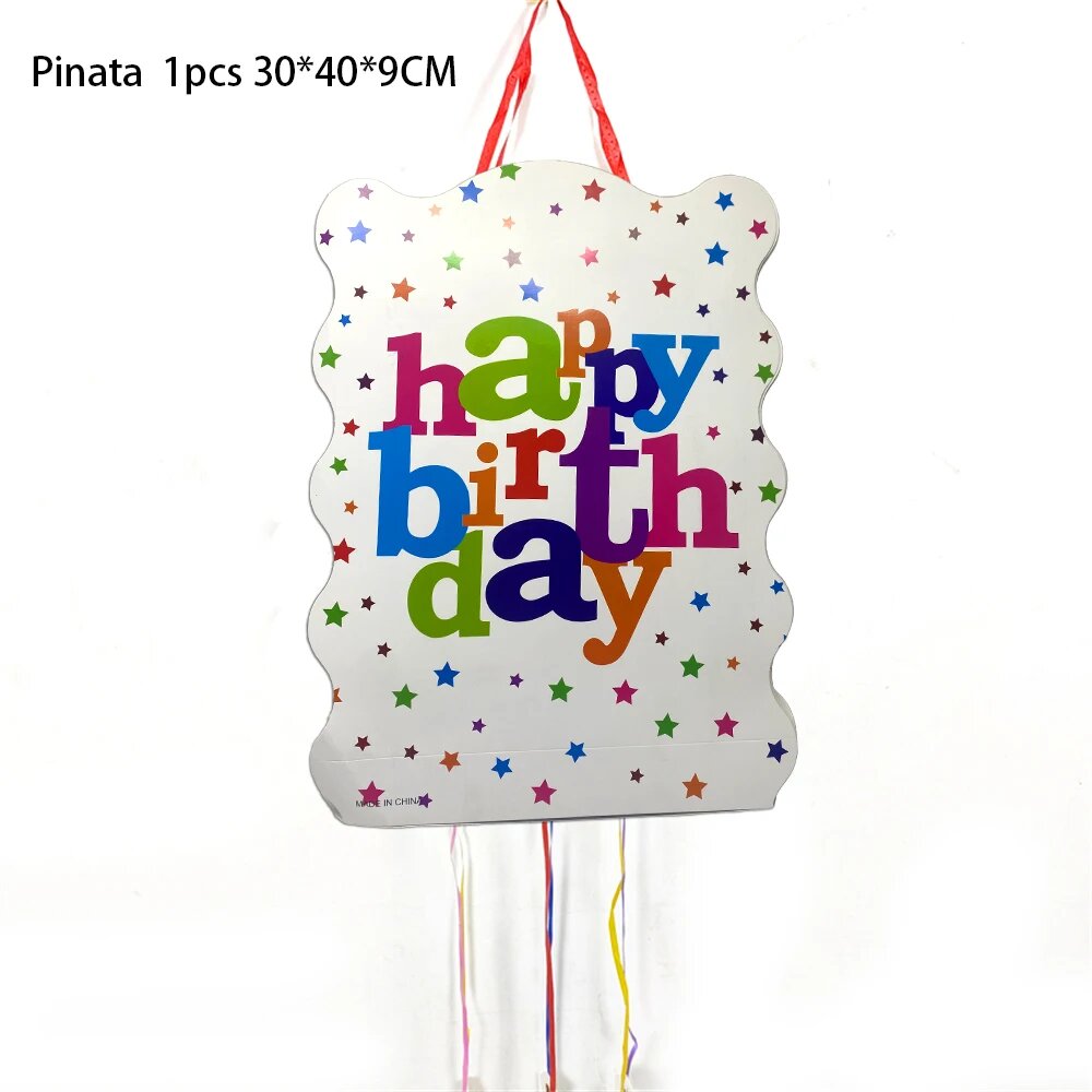 Пиньята "Happy Birthday" слоновая кость 30*40*9см
