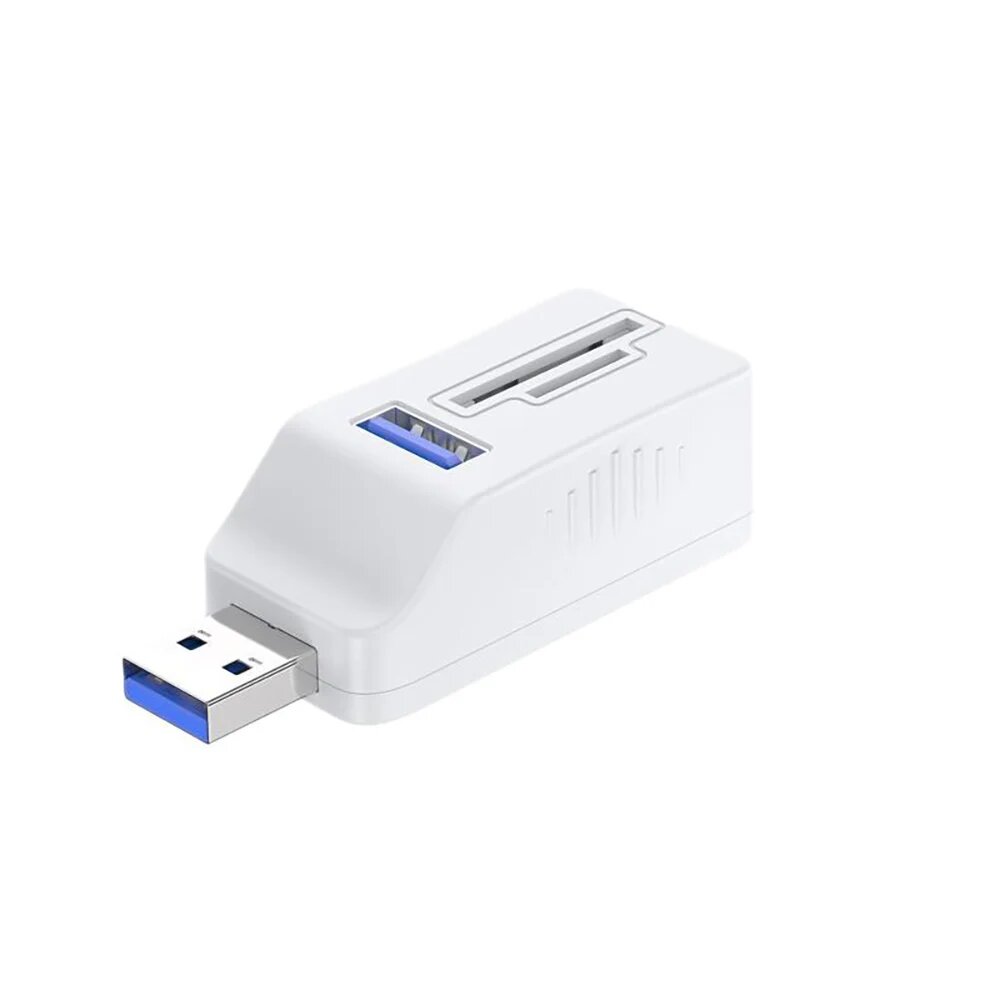 USB 3.0 хаб с кардридером, белый, 4 порта