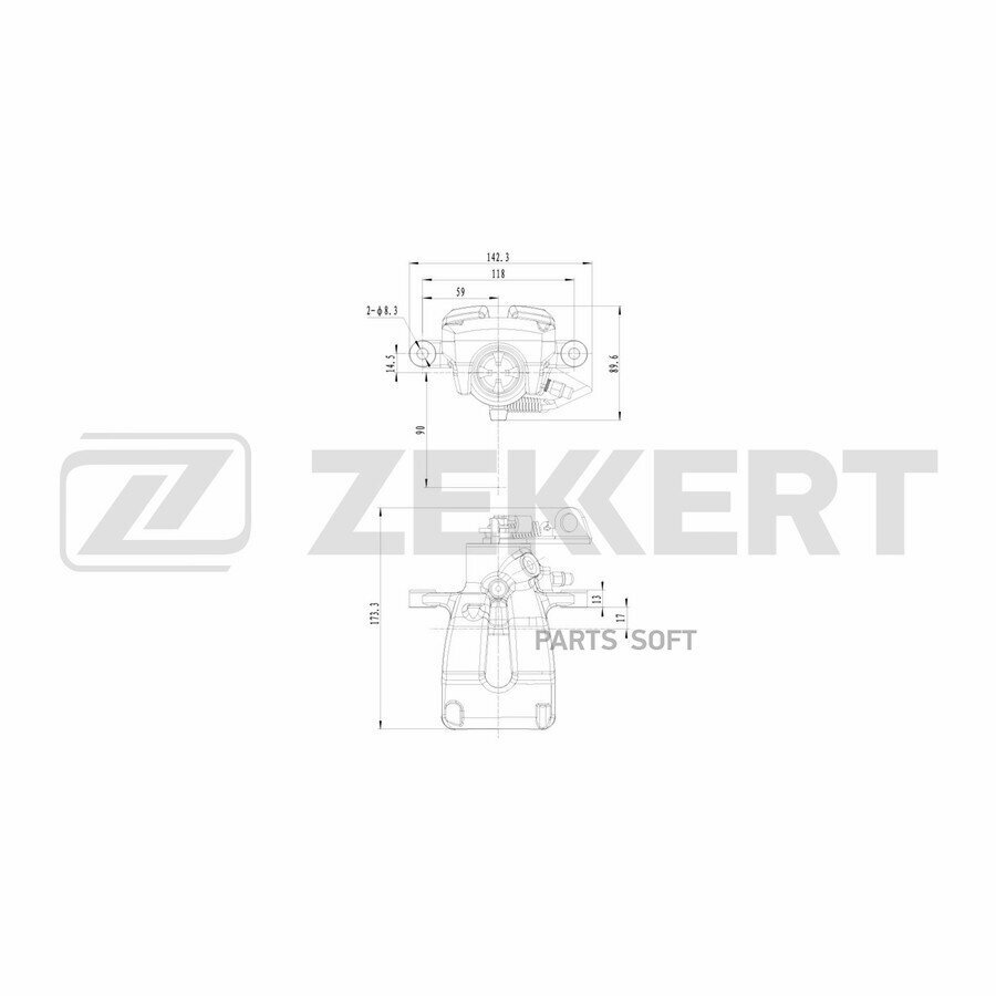 ZEKKERT BS-8369 Тормозной суппорт задний правый Renault Megane 98- Scenic 99-