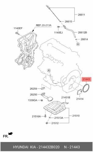 Уплотнительное кольцо блока цилиндров Hyundai / Kia (Mobis) 214432B020