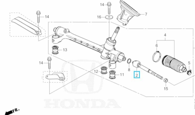 Тяга рулевая; Артикул Honda: 53010T7AH01 (Оригинал)