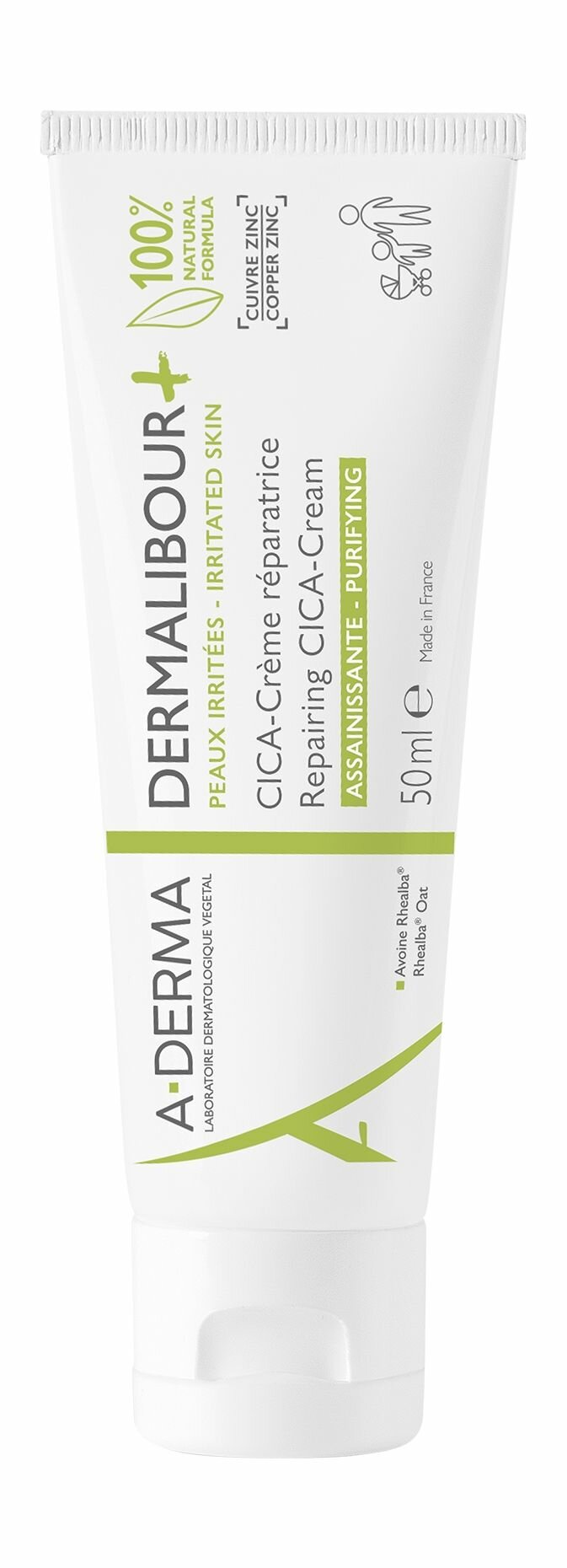 A-DERMA Dermalibour + Cica Крем для лица восстанавливающий, 50 мл